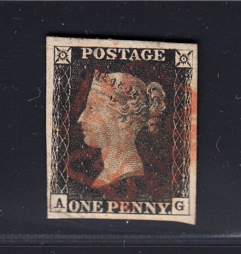 GB: 1840 1p PENNY BLACK Scott #1 A/G USED - Red Maltese Cancel | Great ...