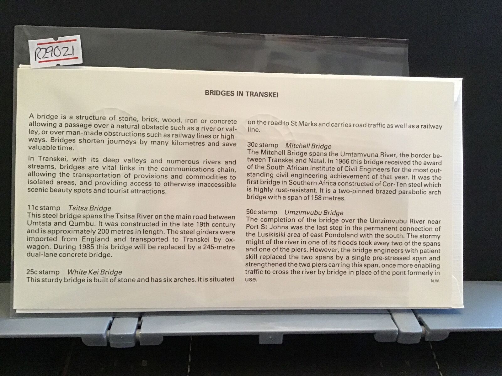 Transkei 1985 Bridges in Transkei stamp cover R29021 | Africa - South ...