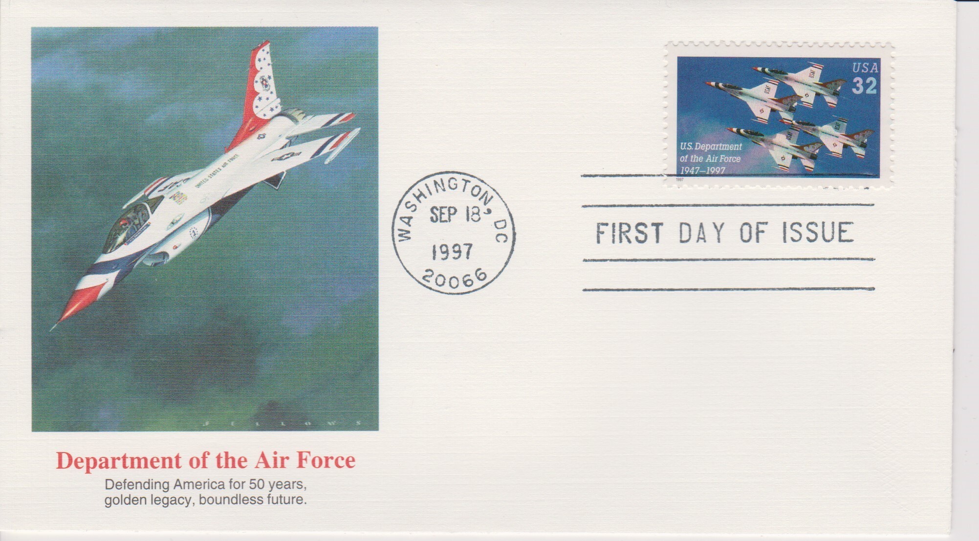 United States # 3167, Air Force 50th Anniversary, Fleetwood First Day ...