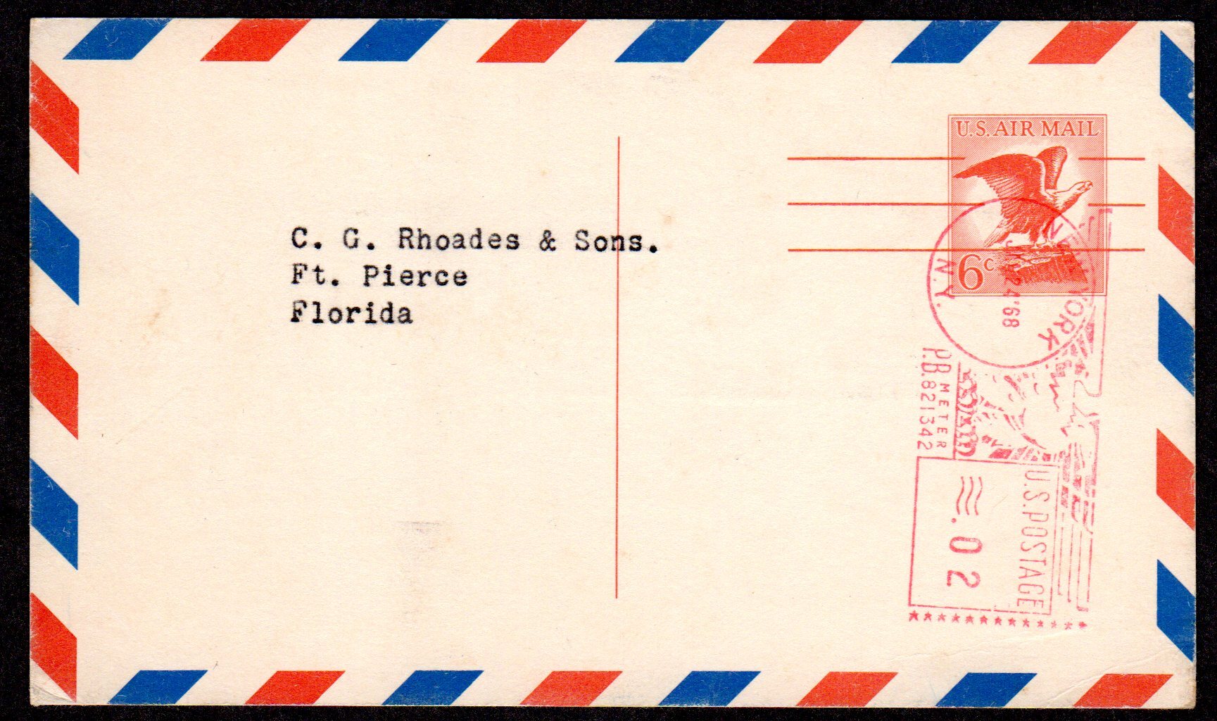 USA Airmail Postal Card Scott # UXC4, used Lot 220332 -02 | United ...