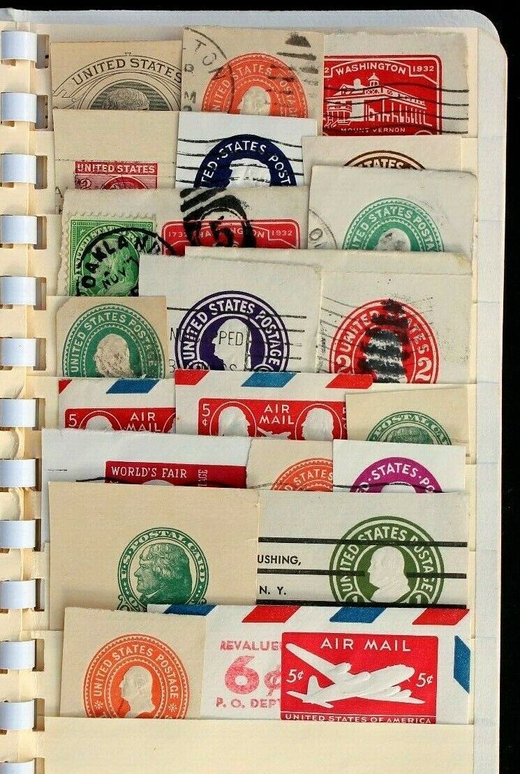 US Old Cut Square Stamp Collection 120 Used in HARRIS Stamp Stock Book ...