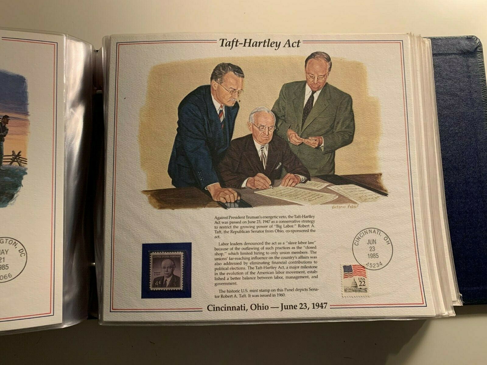 the history of American stamp panel: Taft-Hartley act | United States ...