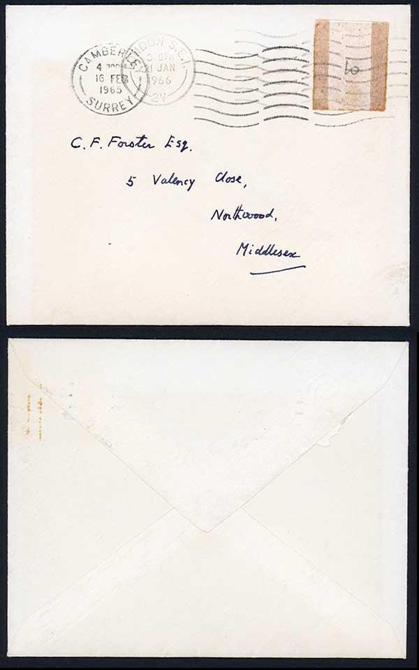 Dollis Hill Dummy Stamp with 9.5mm Violet Phosphor 1965 and 1966 Trials ...