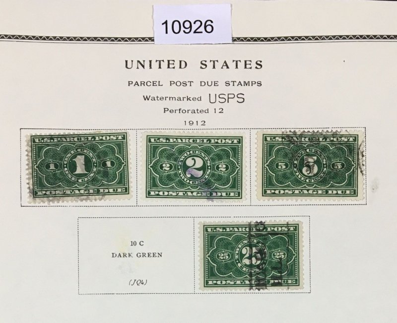 US Stamps 1912 Parcel Post DUE Used Collection LOT #10926 | United ...