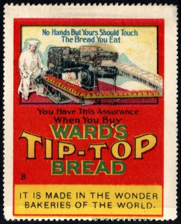 Vintage US Poster Stamp Ward’s Tip-Top Bread No Hands But Yours Should ...