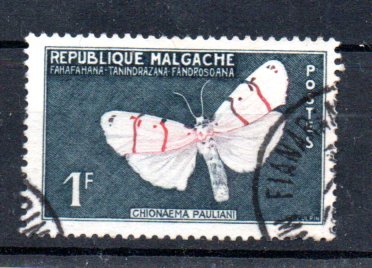 Madagascar - 1960 - Butterflies - Chionaema Pauliani - Used - 1f ...