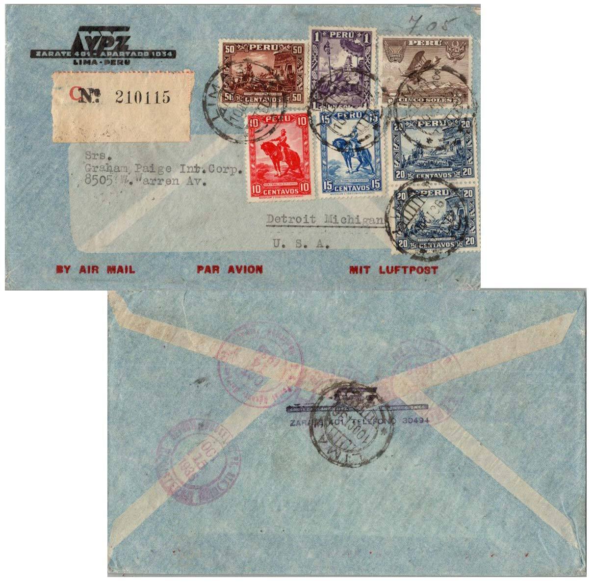 Peru 10c and 15c (2) Pizarro, 20c (2) and 50c Coronation of Huascar, 1S ...