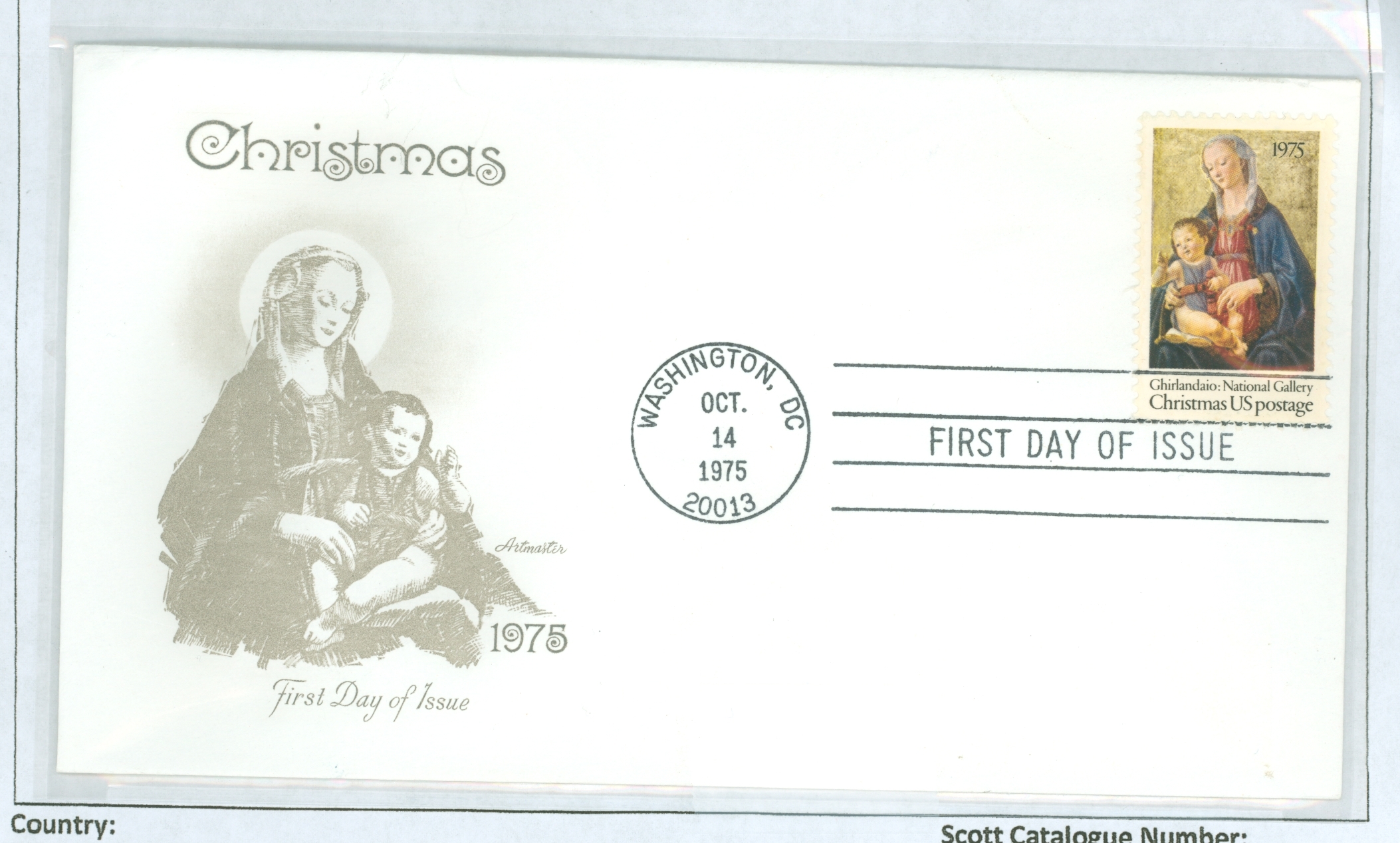 US 1579 madonna and child FDC, artmaster design | United States, Stamp ...