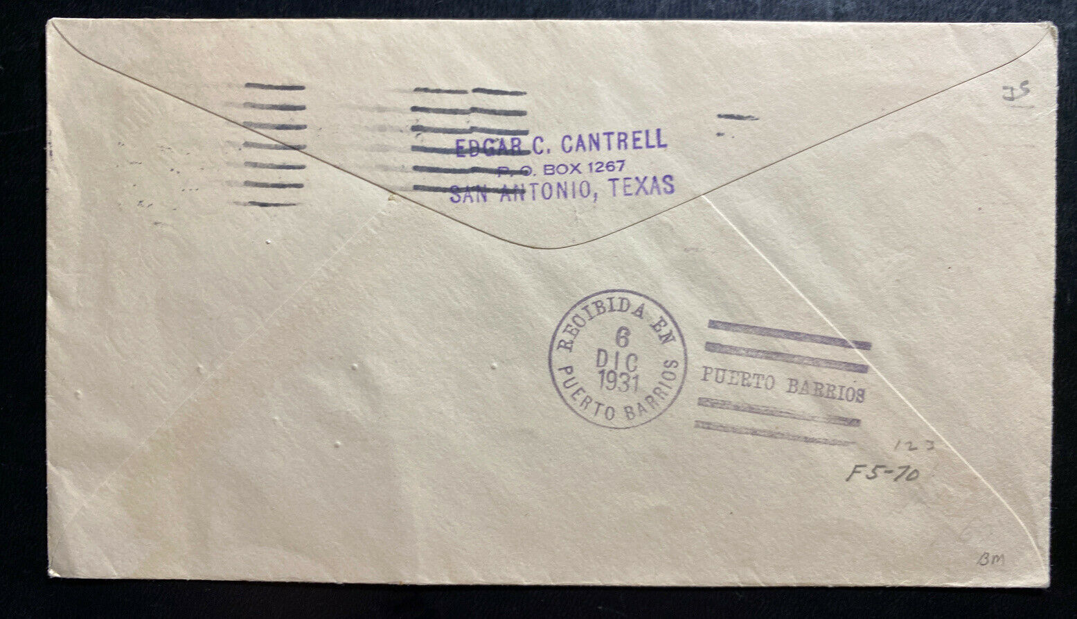 1932 Cristobal Canal Zone USA First Flight Cover To Puerto Barrios ...