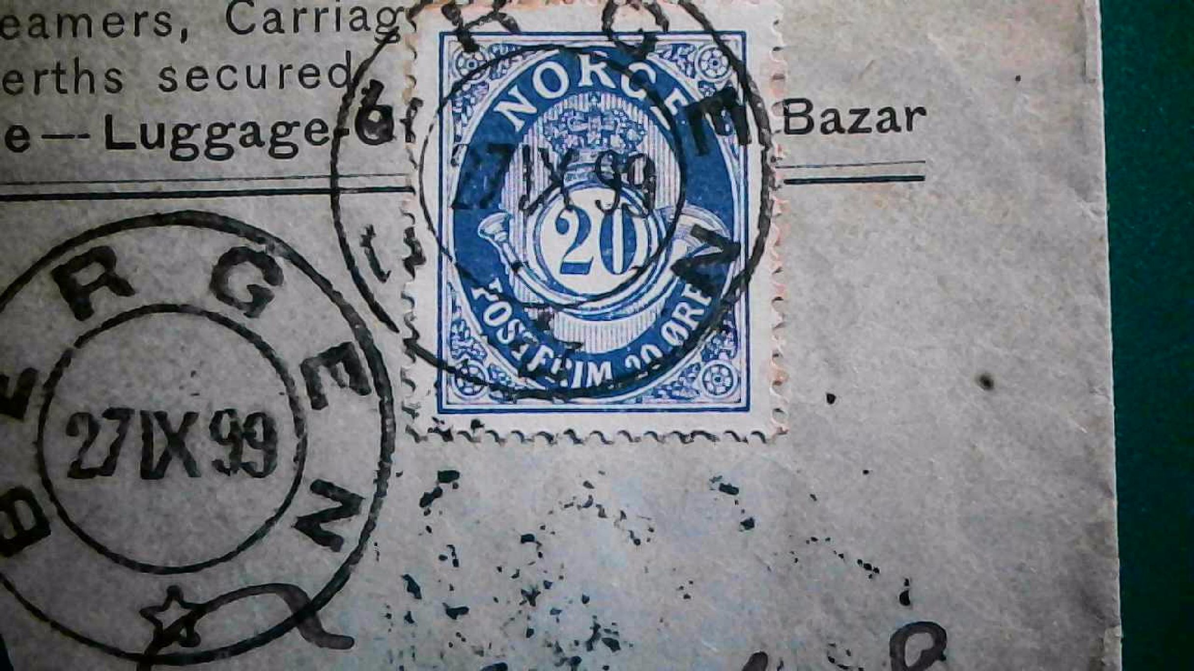 1899 Norge "Norway" 20 Ore post Horn AFA NO 57ch | Europe - Norway ...