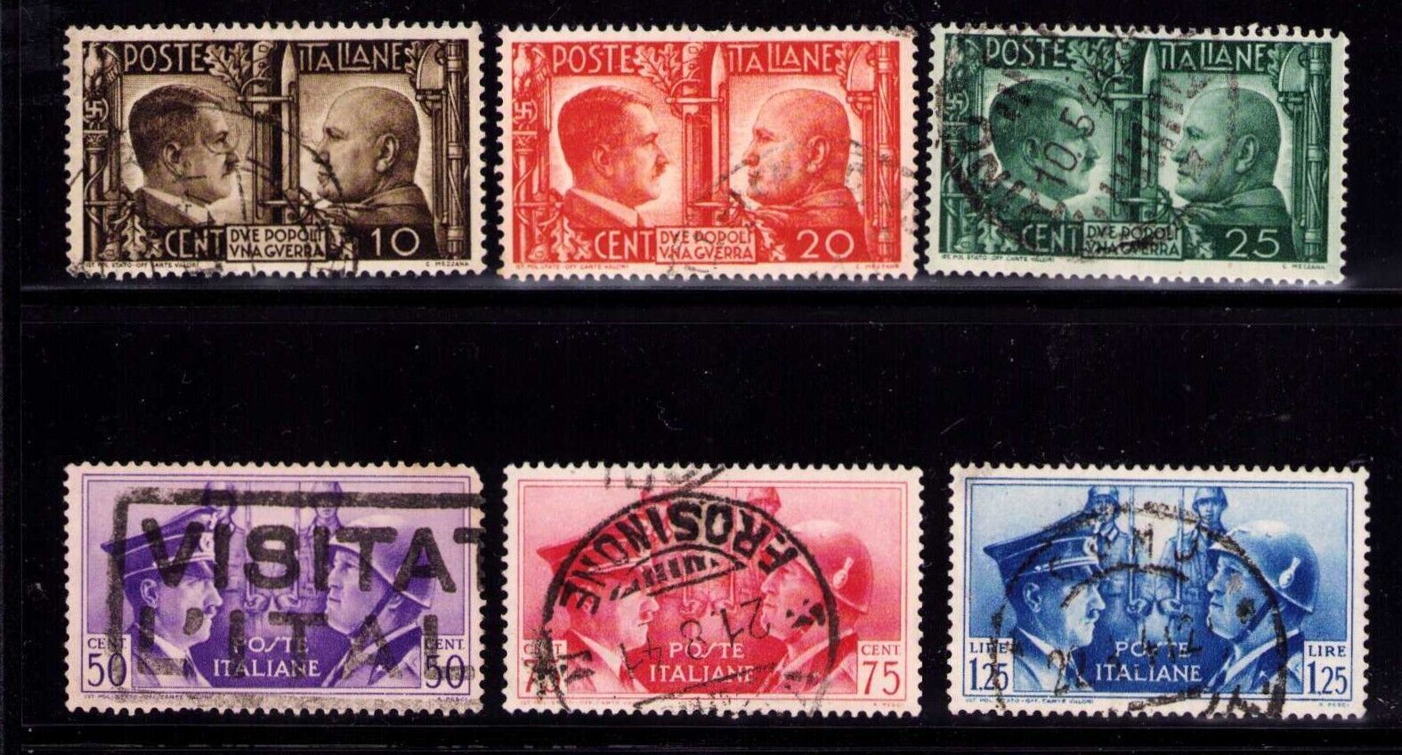 Italy-Scott # 413-418 - Hitler.Mussolini SET }{ | Europe - Italy ...