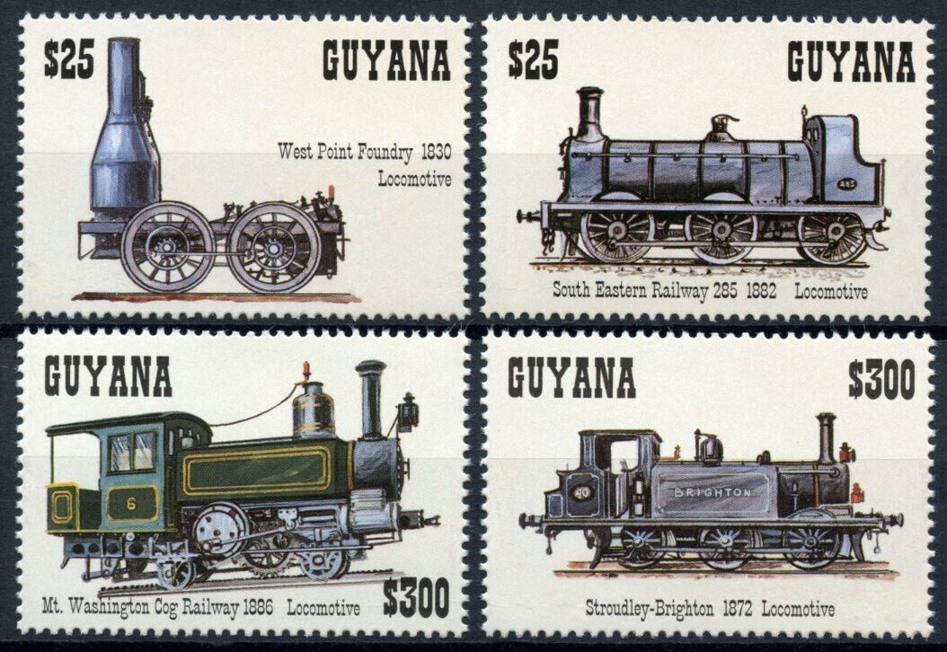 Trains Railways Stamps Guyana 1994 MNH Locomotives South Eastern Rail ...
