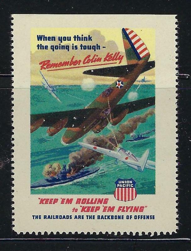 VEGAS - WW2 Railroad Train U. Pacific Promotional Poster Stamp -Read ...