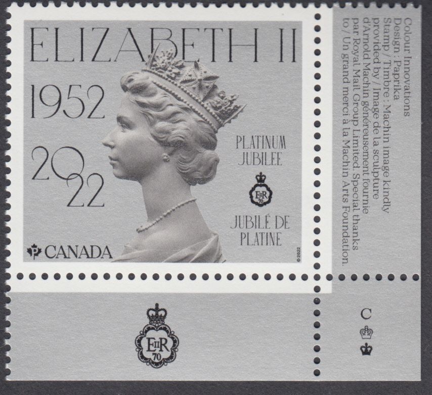 Canada -#3317 Queen Elizabeth II Platinum Jubilee Stamp from Sheet ...