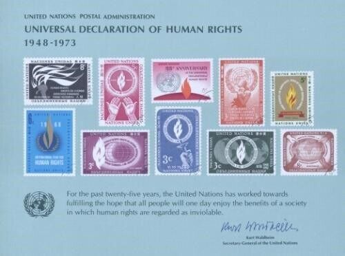 UN #4 Souvenir Card - Human Rights 1973 - Mint | Worldwide - United ...