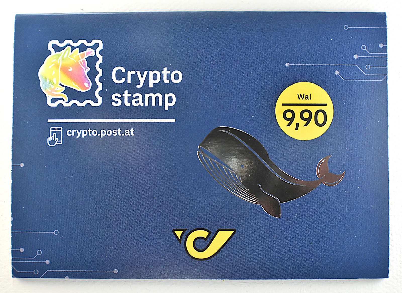 Austria Crypto Stamp 3.0 Whale Yellow, 2021 | Europe - Austria, Back of ...