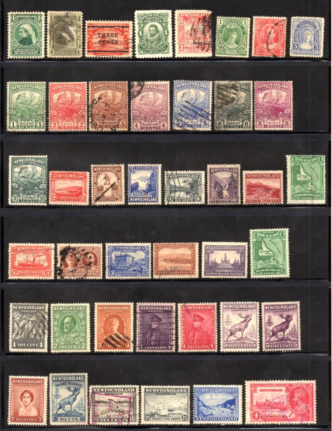 Canada Newfoundland 1897-1940S Collection of 70 Stamps Mint & Used ...