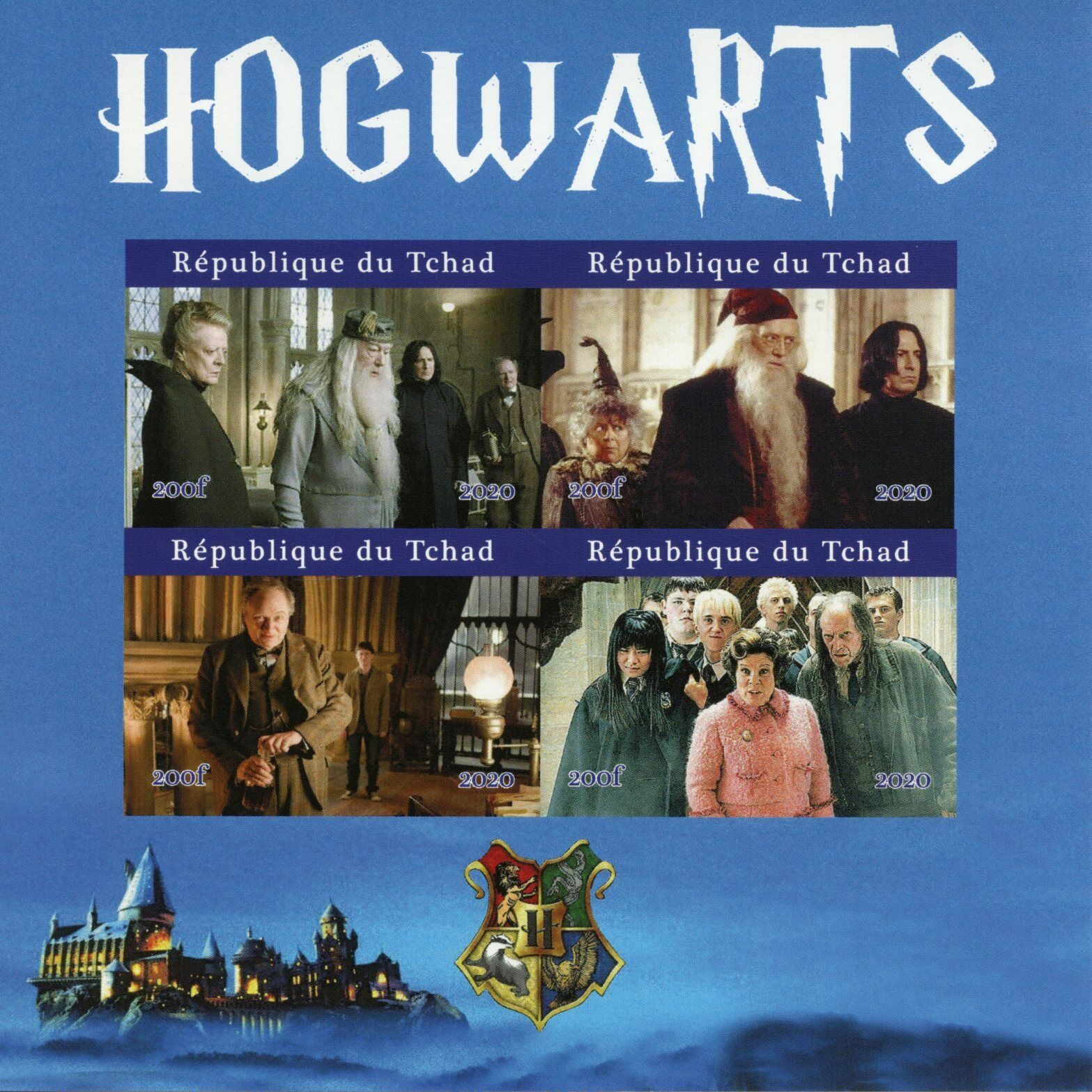 Chad Harry Potter Stamps 2020 MNH Hogwarts Dumbledore Severus Snape 4v ...