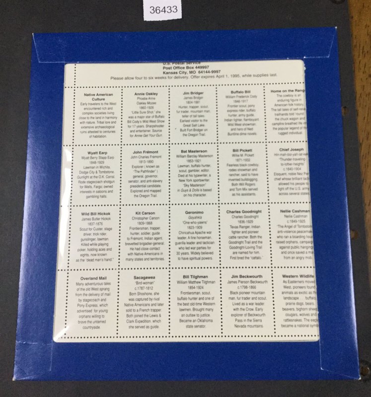 US Stamps #2870 Mint OG NH Recalled Legends of the West Sheet LOT ...