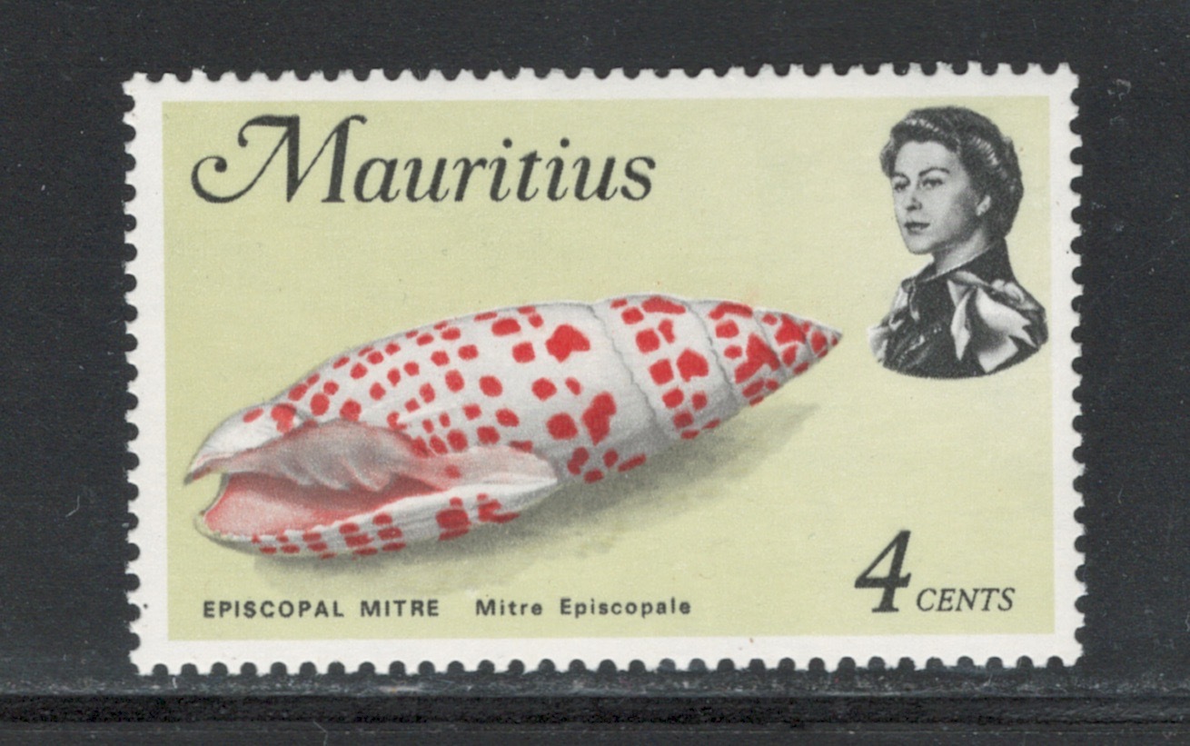Mauritius 1969 Queen Elizabeth II & Episcopal Miter Shell 4c Scott ...