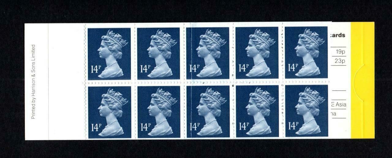 10x 14p Barcode Booklet Type 3 Phosphor Omitted MCC £180 | United ...