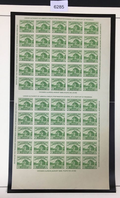 US Stamps # 766a Block of 50 (2 Panes) Mint NH CAT. $70 LOT #K 6285-13 ...