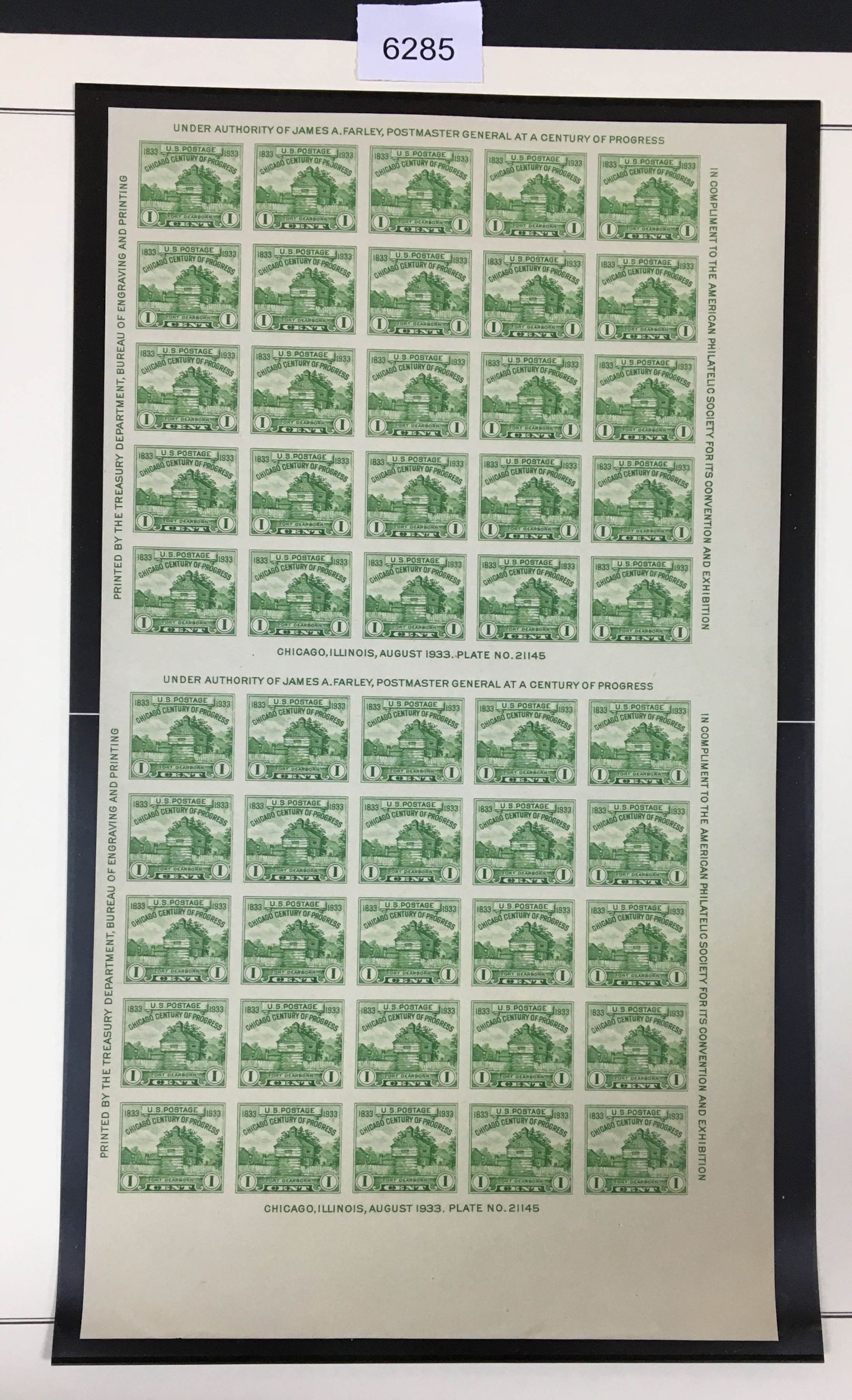 US Stamps # 766a Block of 50 (2 Panes) Mint NH CAT. $70 LOT #K 6285-13 ...
