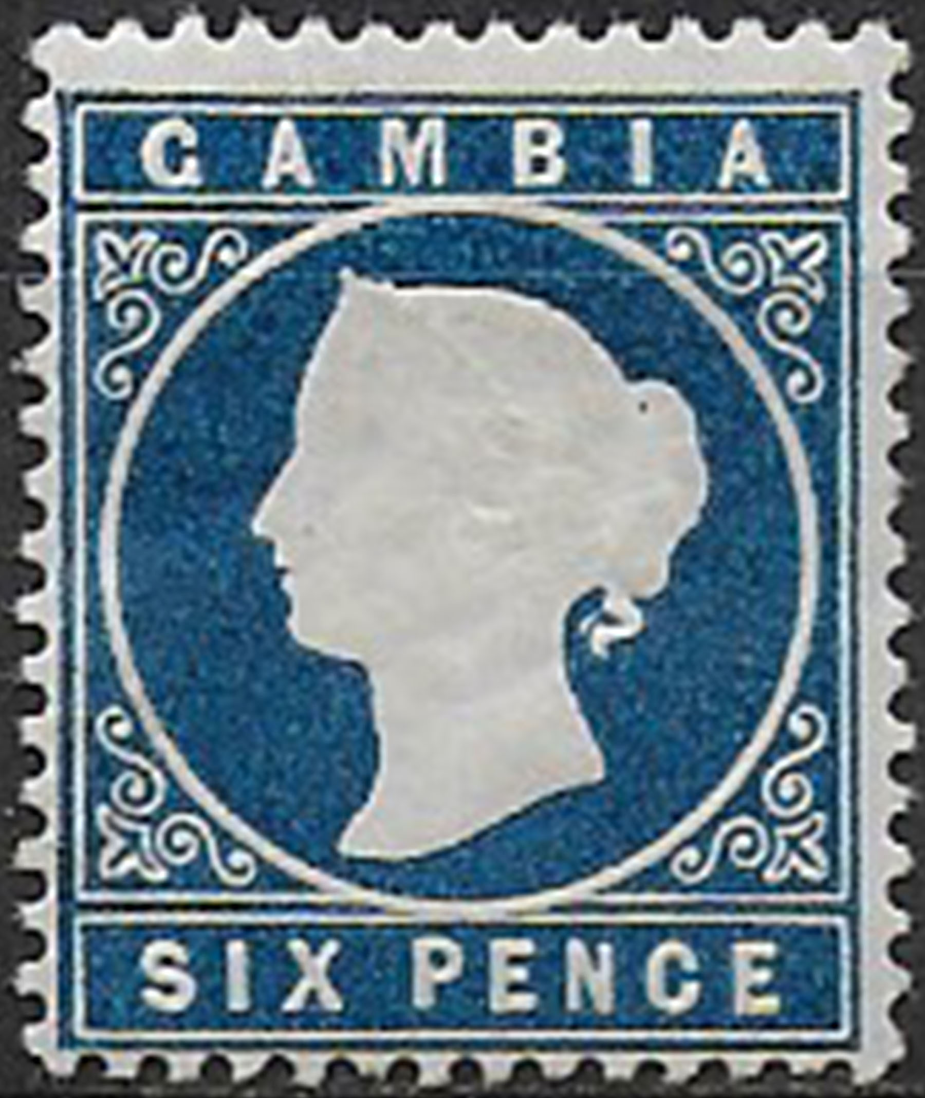 1880-81 Gambia Queen Victoria 6d. Wmk inverted MLH SG n. 18Bw | Great ...