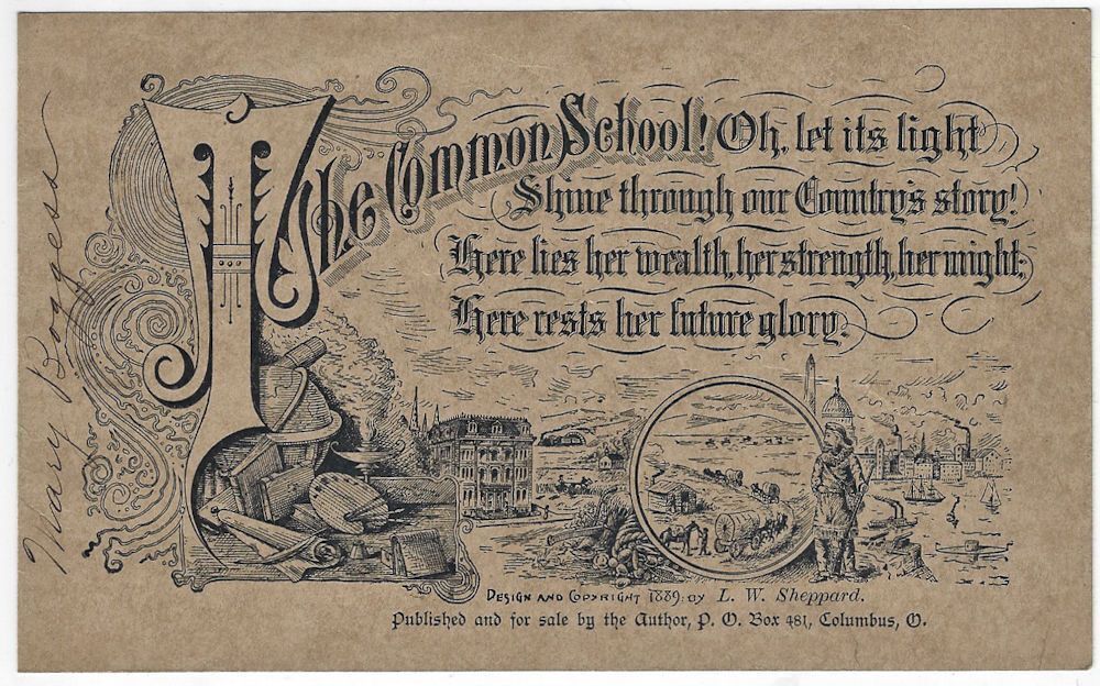 1889 - Card with a famous Common Schools poem - Ephemera 1087 ...