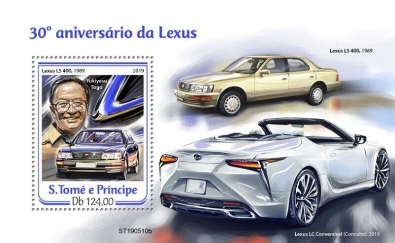 St Thomas - 2019 Lexus Automobile Anniversary Stamp Souvenir Sheet ...