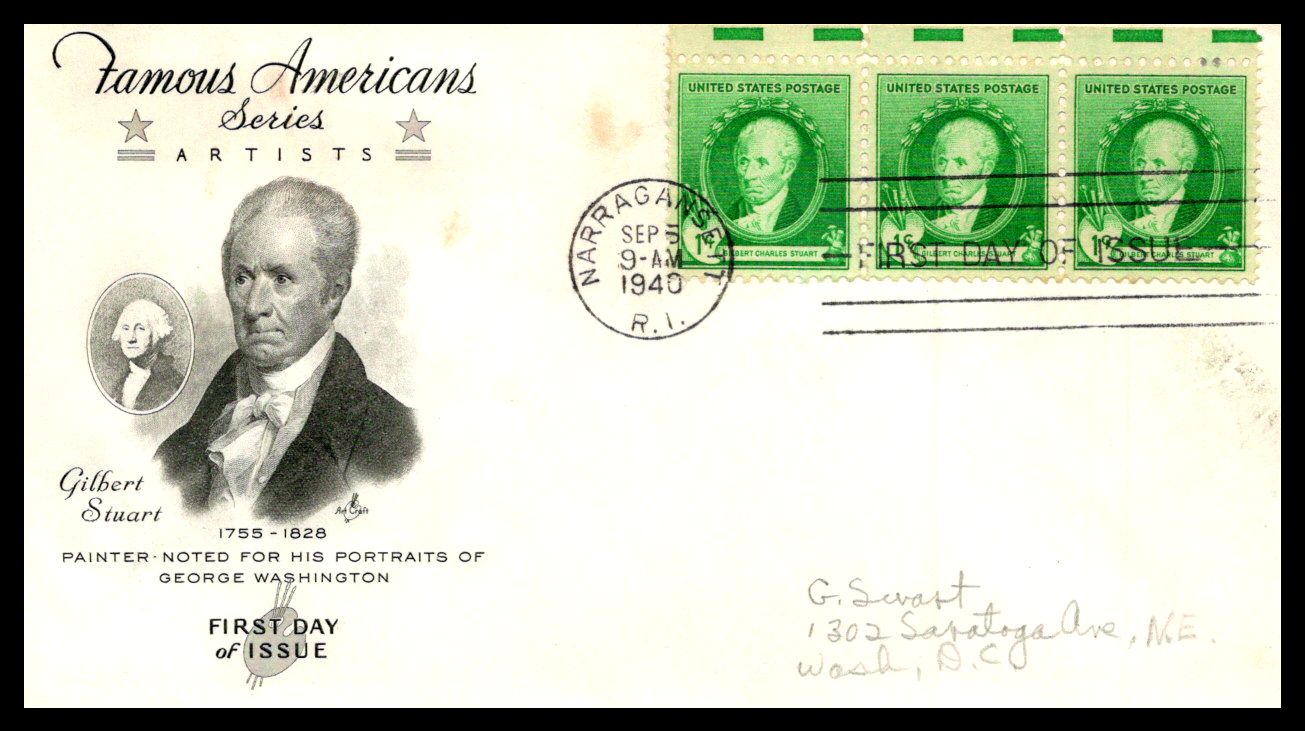 #884 Gilbert Charles Stuart – Artcraft Cachet | United States, General ...