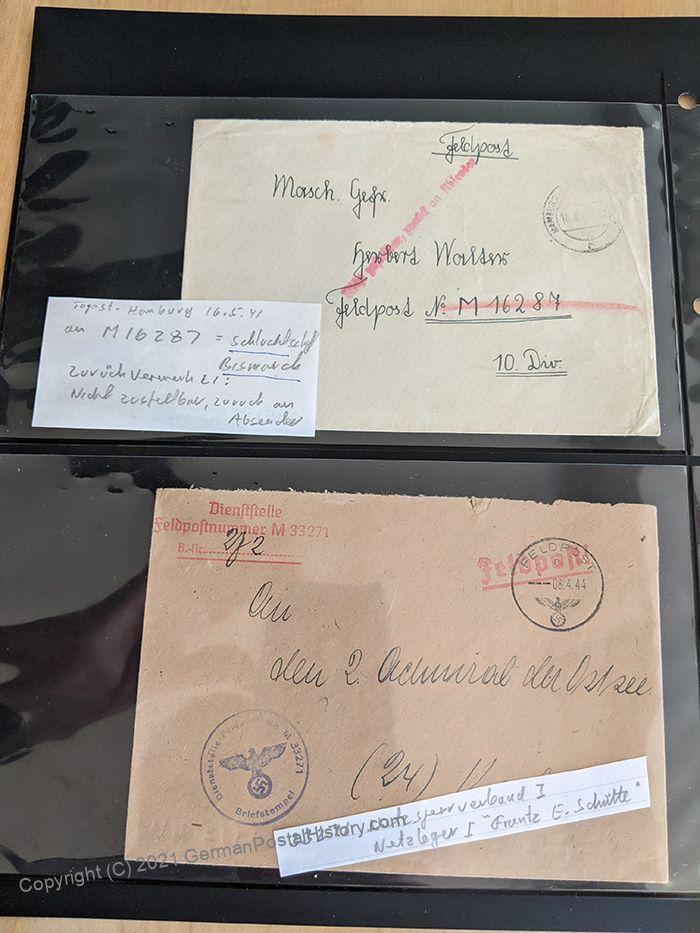 3rd Reich Germany Kriegsmarine Naval MSP Feldpost Collection 105676 ...