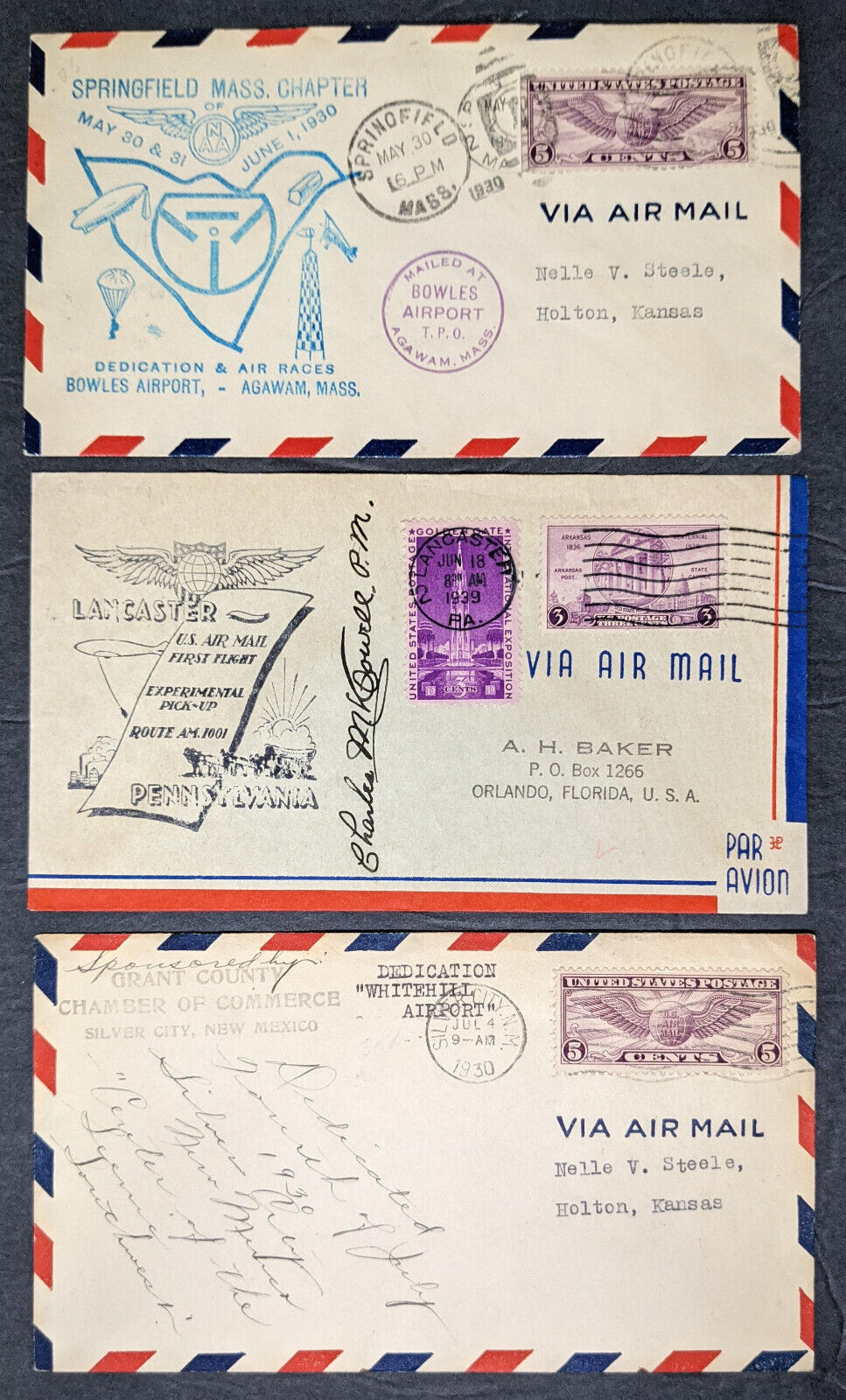 39 1920s-1930s airmail flight and dedication covers group [y.109 ...