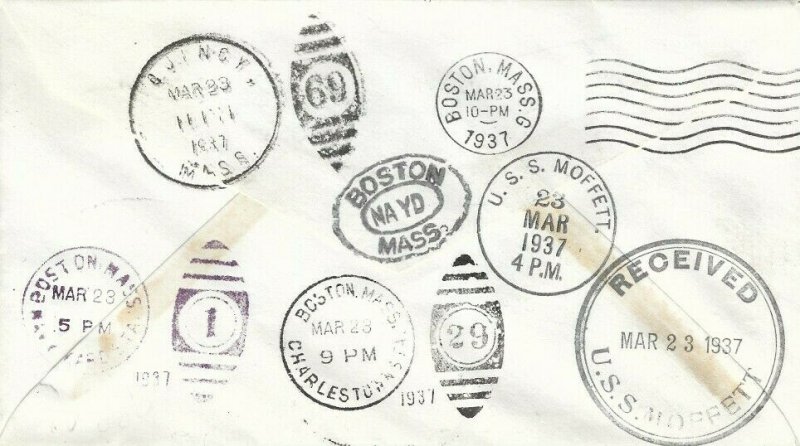 793 4c NAVY HEROES - U/O U.S.S. MOFFETT (DD-362) - a ton of backstamps ...