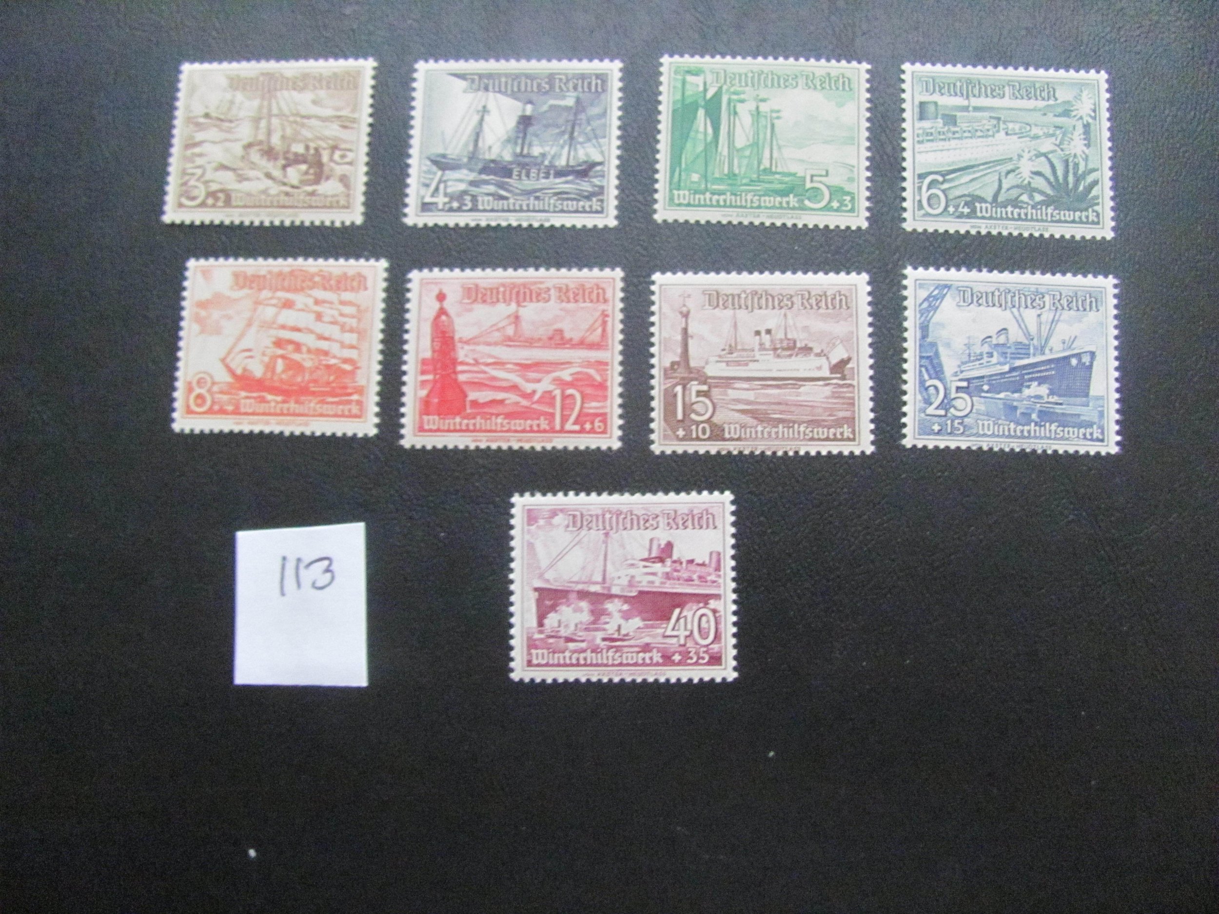 Germany 1937 MNH SC B107-115 Ships SET VF/XF 100 Euros (113) | Europe ...