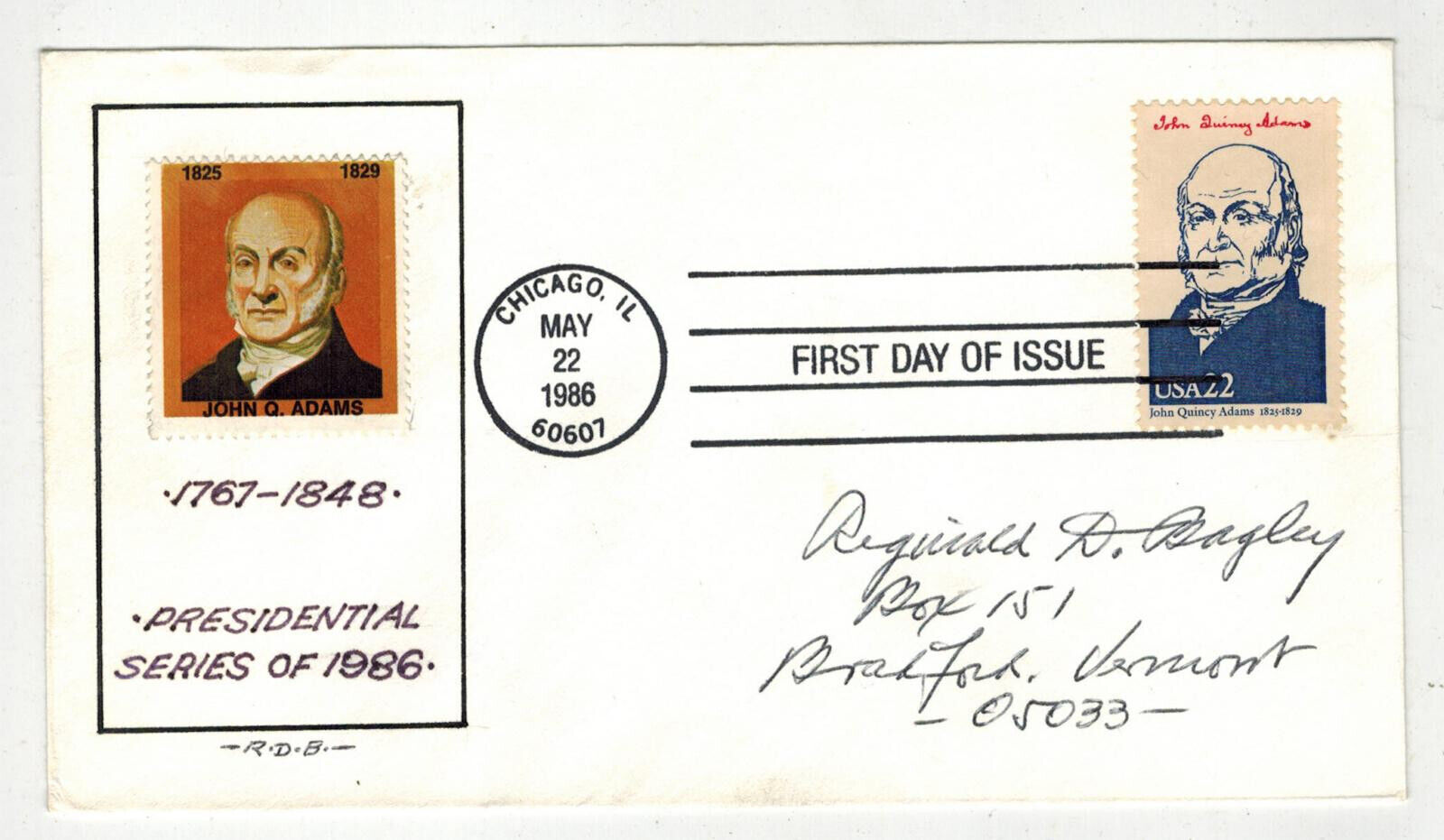 1986 Ameripex Presidents Rare REG Bagley Handpainted & Label John ...