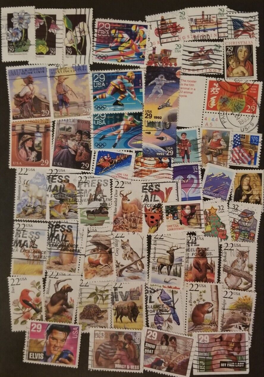 US Modern Postage Stamp Lot Collection ALL DIFFERENT Used T10811 ...