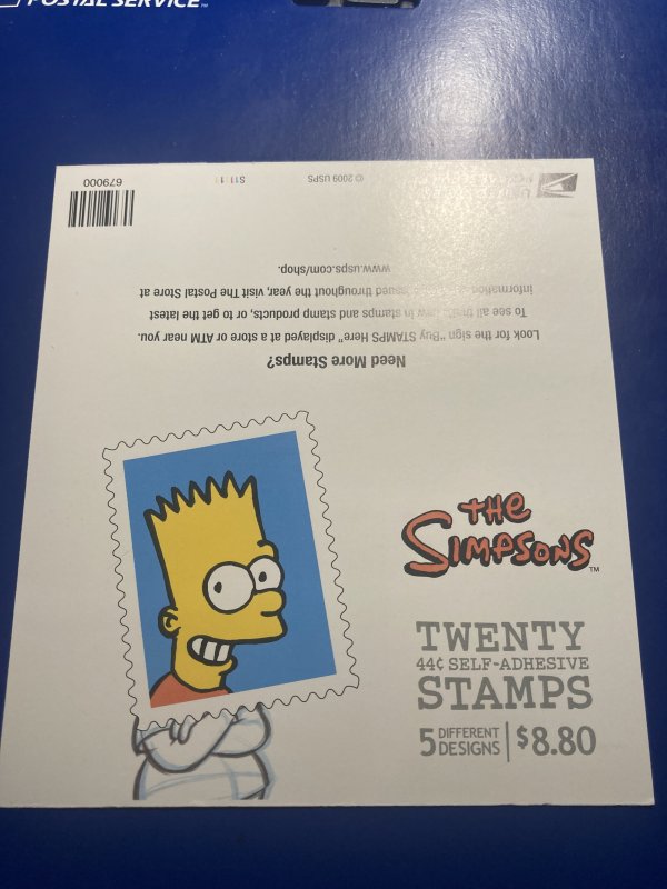 Scott 4399-4403 The Simpsons Complete Booklet 20 Stamps M NH OG ach ...