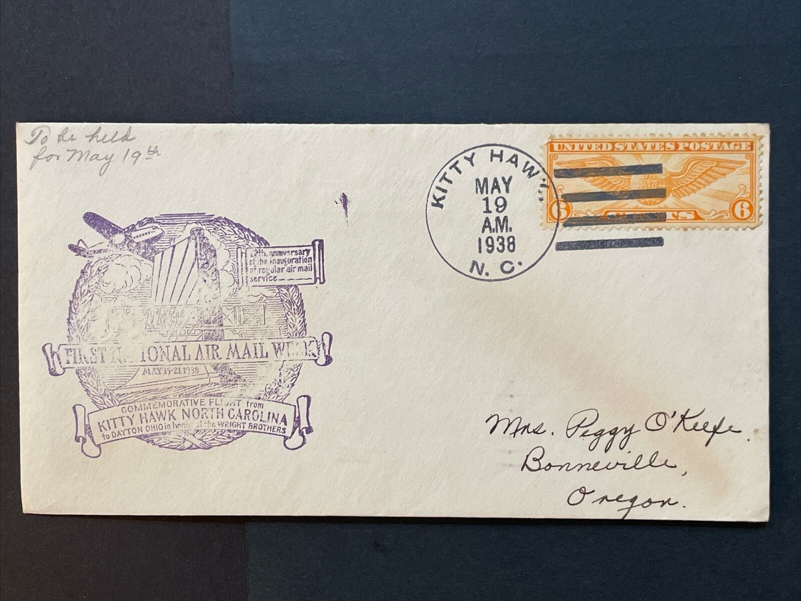1938 NAMW National Air Mail Week Kitty Hawk, NC | United States, Stamp ...