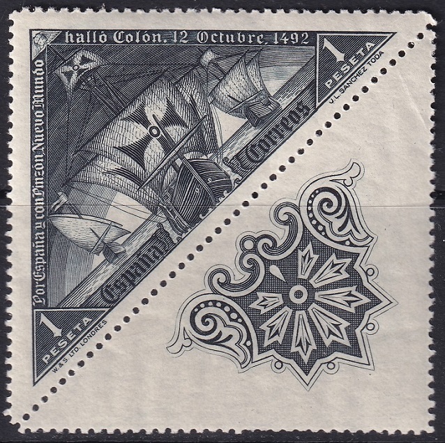 Spain 1930 Sc 430 var MLH* with triangle vignette | Europe - Spain ...