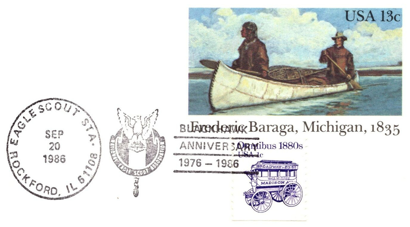 US Special Postmark Event Card Black Hawk Anniversary Eagle Scout ...