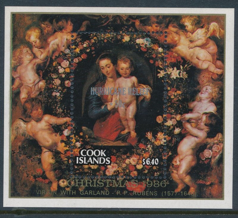 Cook Island 1987 Hurricane Relief, Surch. +50c (1Sht of 1v, $6.40) MNH ...