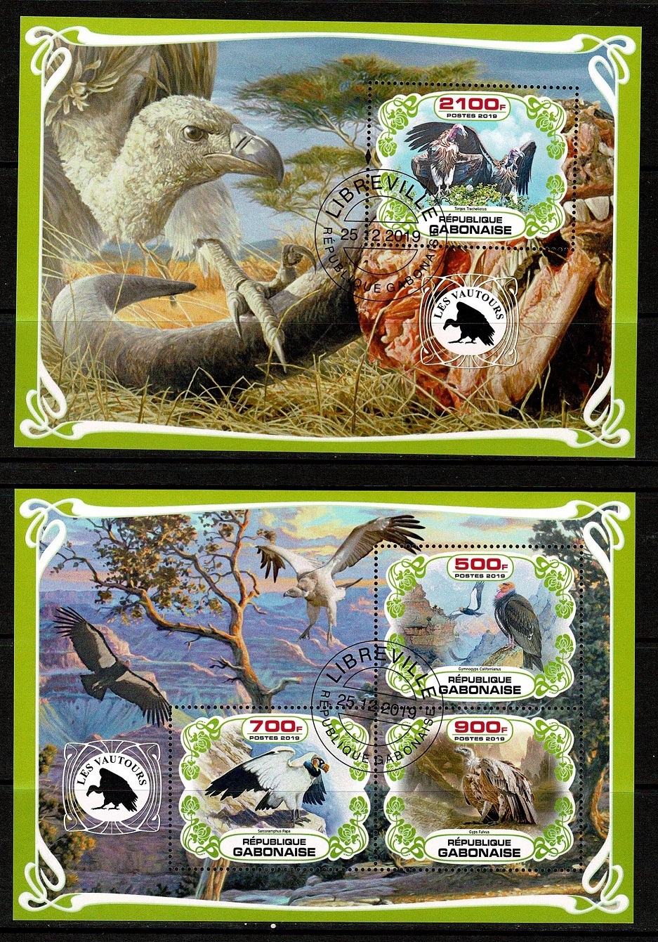 Gabon 2019 vultures sheets | Africa - Gabon, Stamp / HipStamp