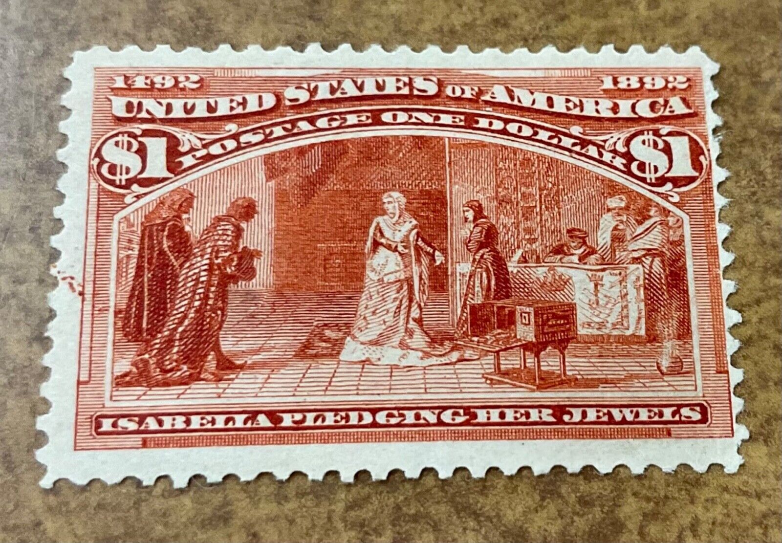 241 $1 1893 Columbian OG fine, plate flaw or ink smear error | United ...