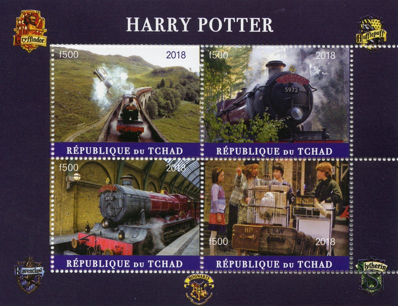 Harry Potter Stamps Chad 2018 MNH Hogwarts Express Trains Movies Film ...
