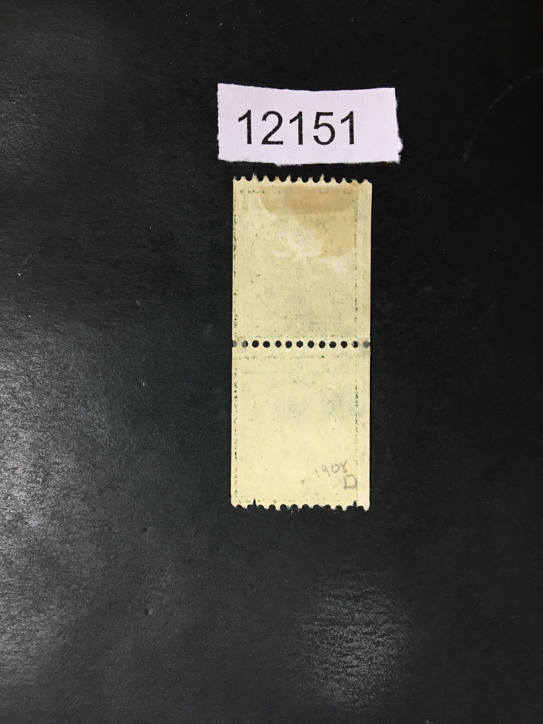 US Stamps # 385 Coil Guide Line Pair Mint OG H/NH $450 LOT #12151 ...