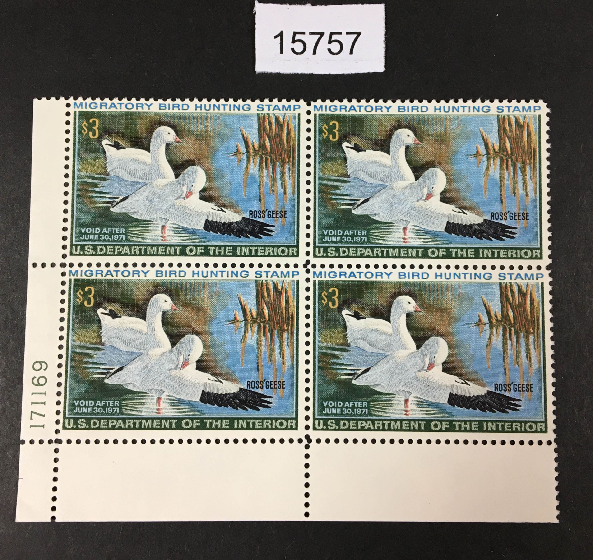 US Stamps # Rw37 Plate Block of 4 Mint OG NH VF $280 LOT #15757 ...