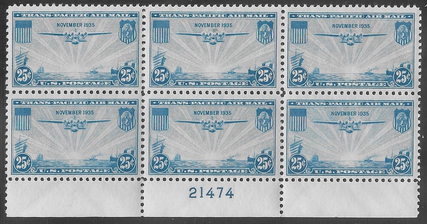 US C20 - C22 M NH OG Plate Blocks Beautiful Set | United States, Air ...