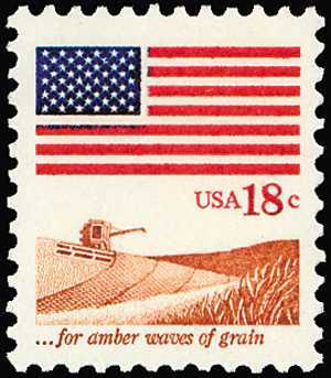 Scott 1890 Flag Amber Waves of Grain 18¢ Single MNH Sherwood Stamp ...