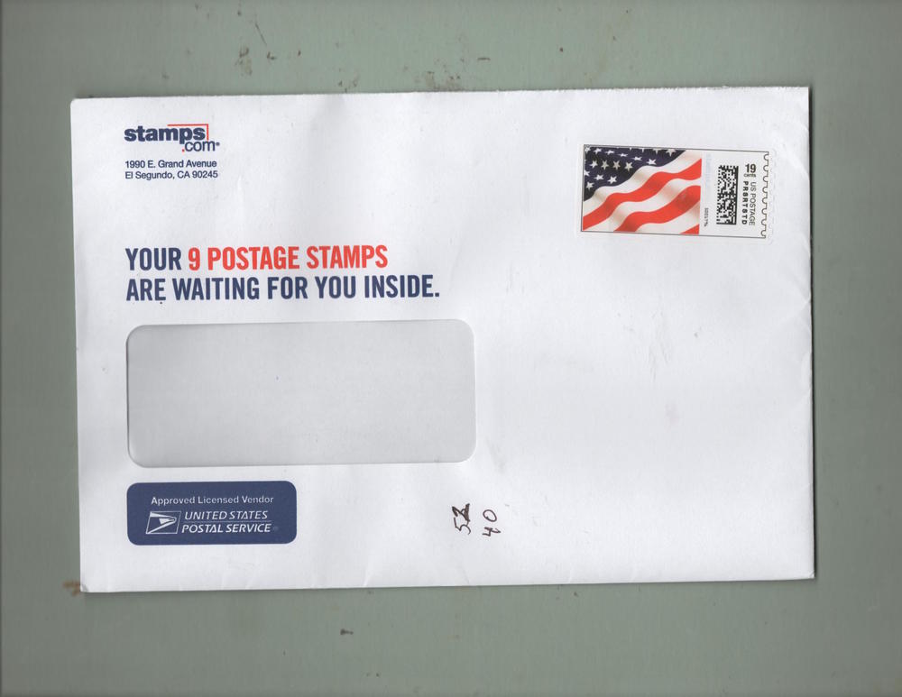 1CVP70 19 cent used Personal Computer Postage from Stamps.com / HipStamp